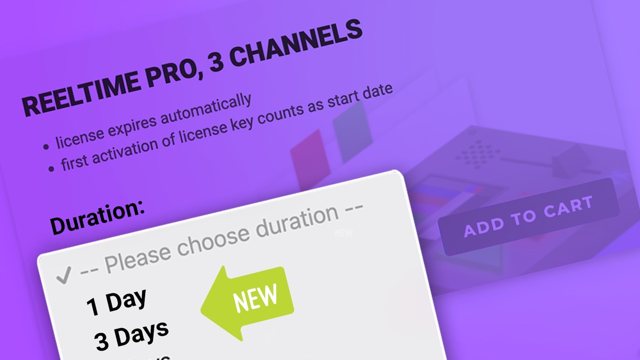 Reeltime Pro 推出全新短期许可选项 - 尊正资讯